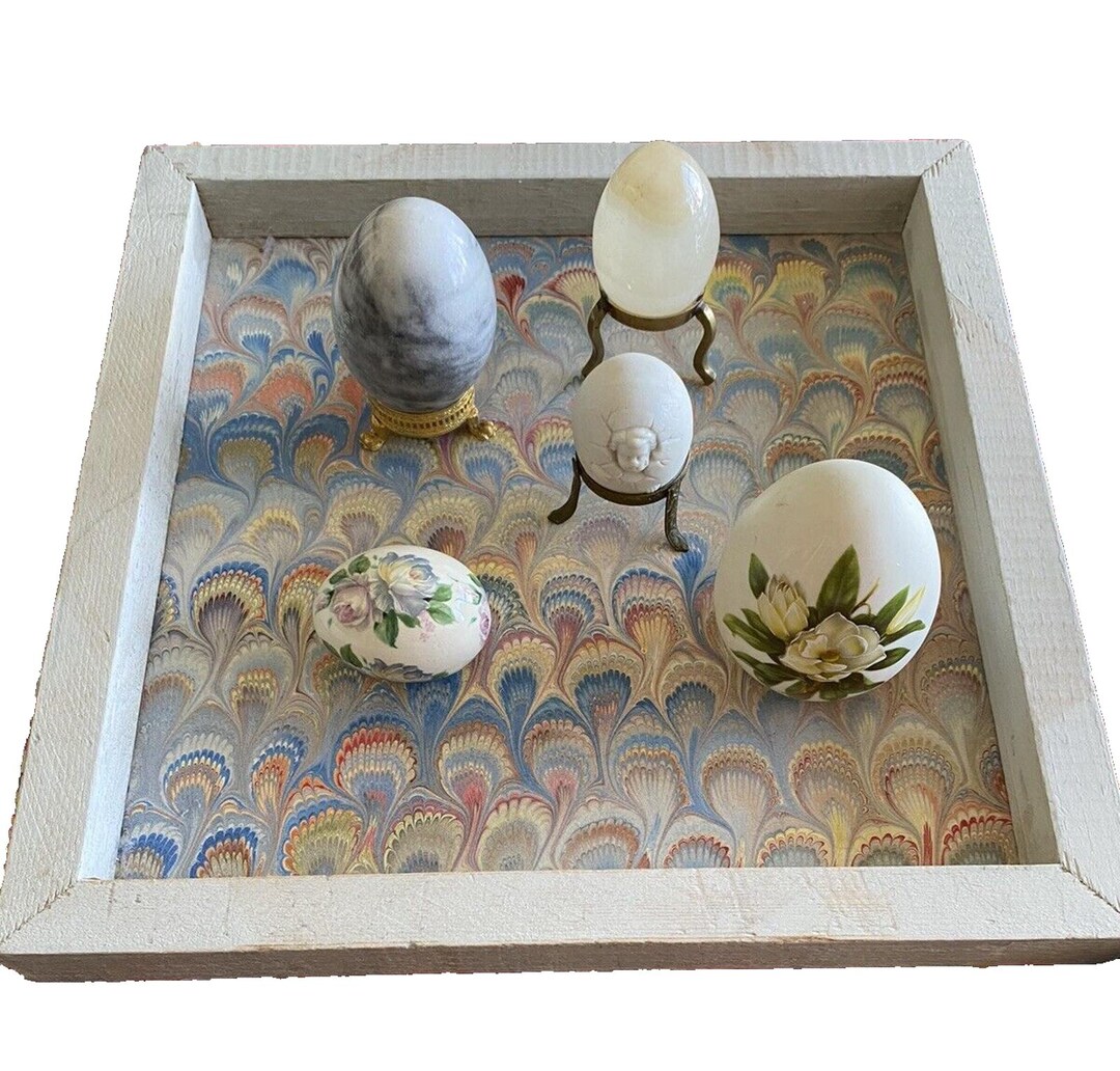 FIVE Vintage Assorted Eggs Some With Stands Porcelain, Composite, Onyx ...