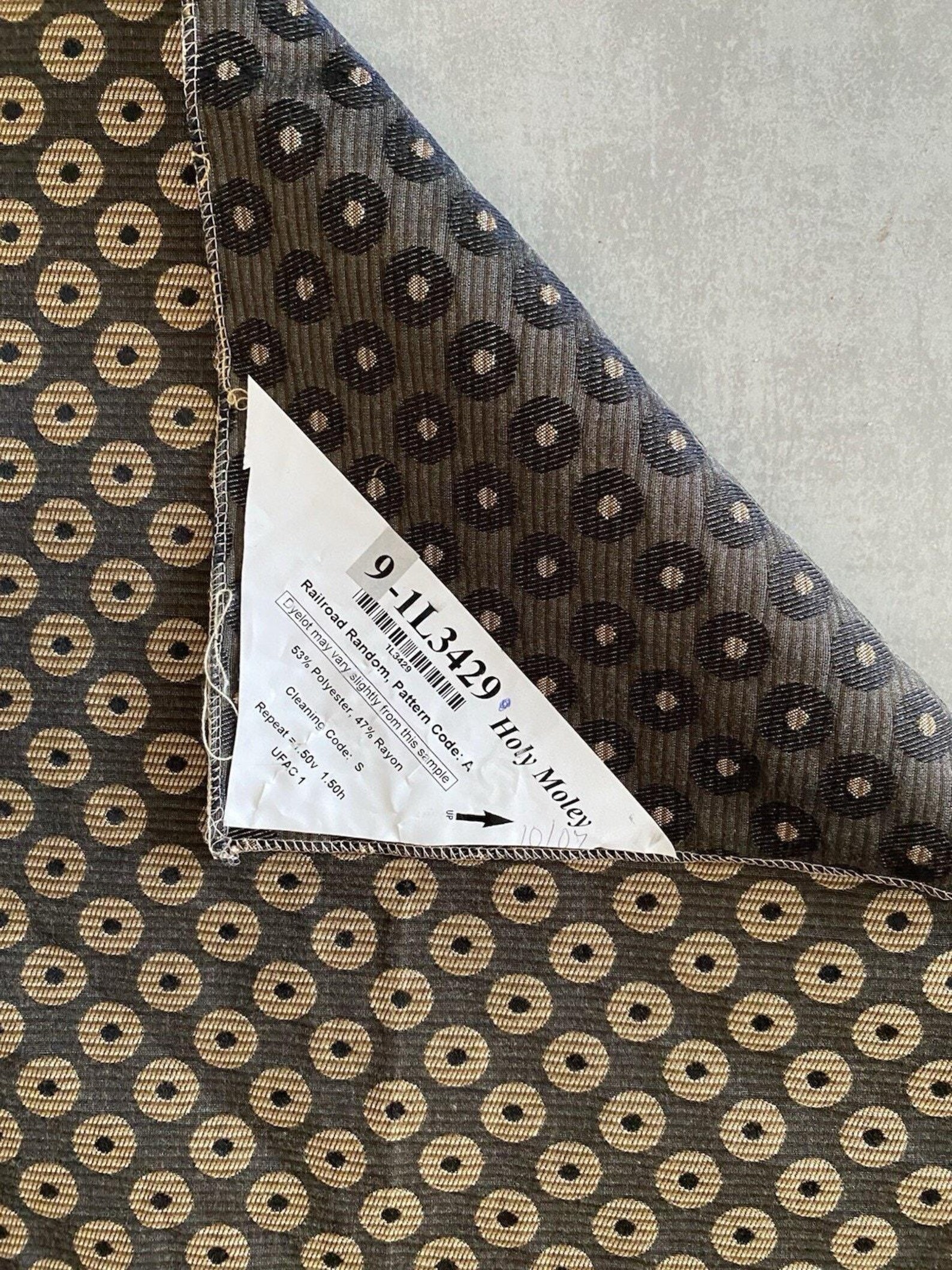 2 Designer Fabric Samples Holey Moley Polyester Rayon Blend 16.5" X 22 ...