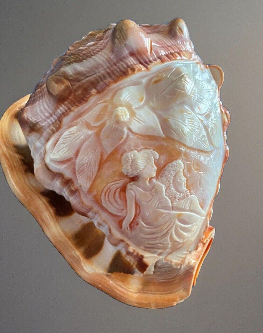 Vintage Hand Carved Cameo Helmet Shell With Pair of Lovers 5.5 Long - Etsy