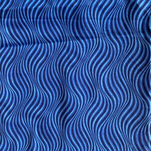 2.6yds FABRIC TRADITIONS Blue Wavy Op-art Cotton Print 44"w - Etsy