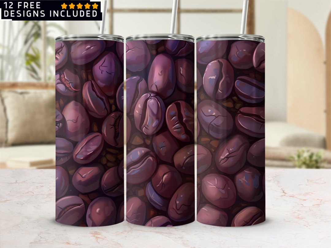 3D Coffee Beans,lover,20 Oz Skinny Tumbler Sublimation,straight and ...