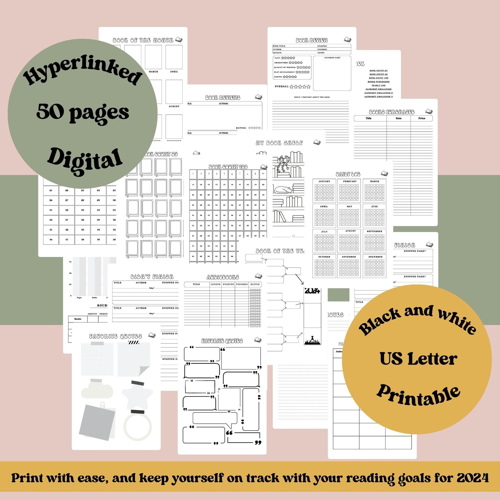 TBR Reading Log, Reading Tracker, Digital PDF, Book Reading Planner ...