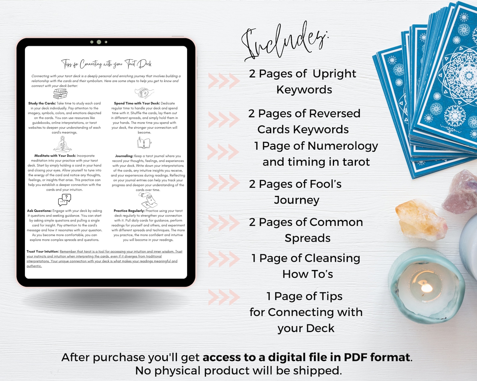 Tarot Cheat Sheet Beginner Printable Tarot Meanings and Study Guide W ...