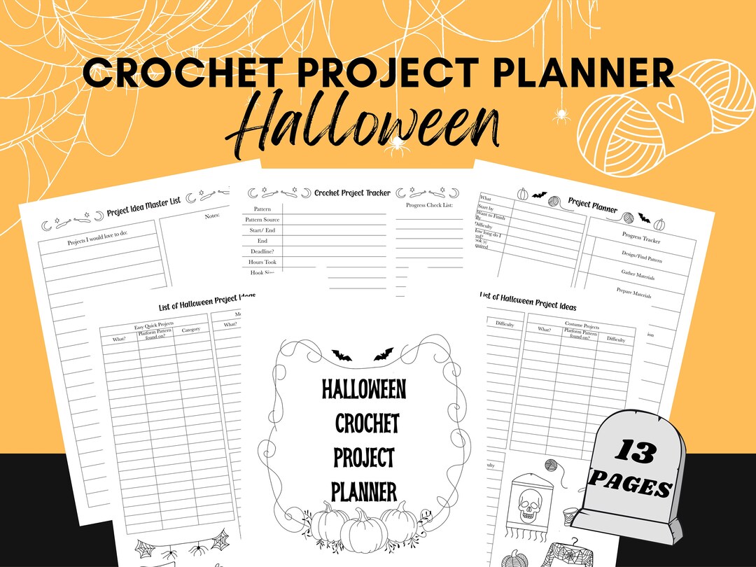 Halloween Crochet Project Planner - Track and Organize Your Handmade ...