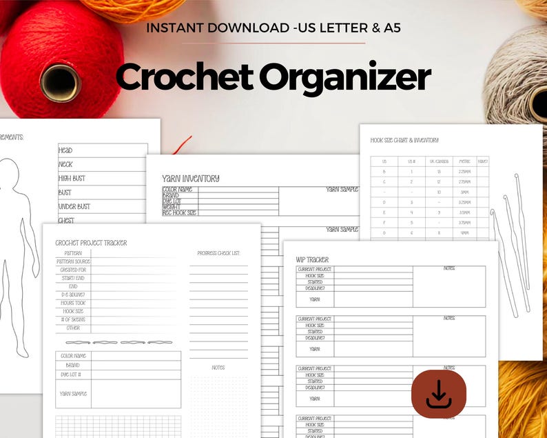 Printable Crochet Project Planner, 2025-2026 (52 Page PDF) - Etsy