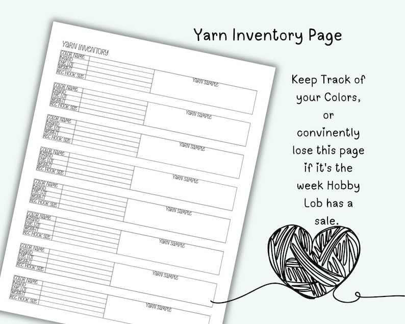 Printable Crochet Project Tracker to Organize and Log Your Crochet ...