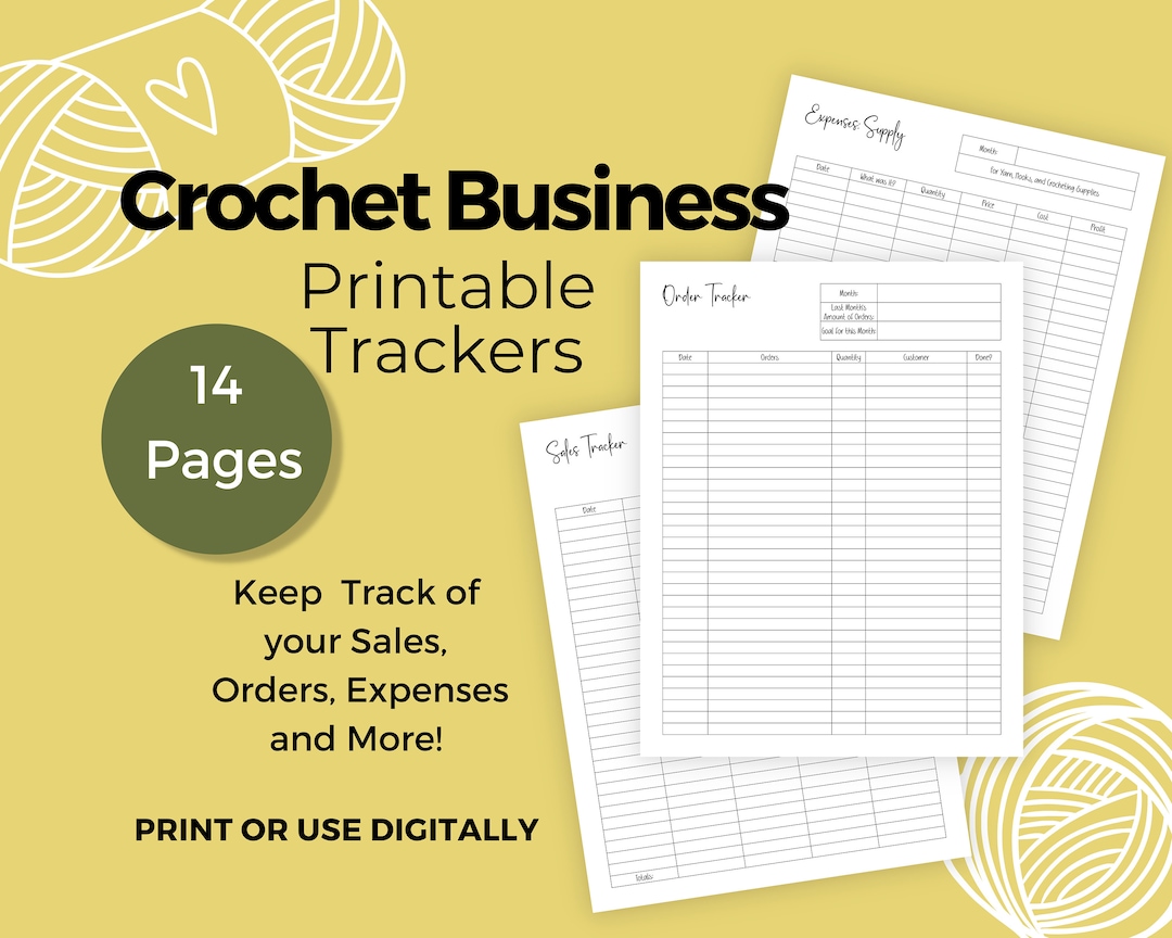 Crochet Business Planner 14 Page PDF Printable Tracker for Small ...