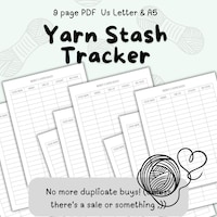 Yarn Inventory Tracker, Printable Stash Organizer for Knitting ...
