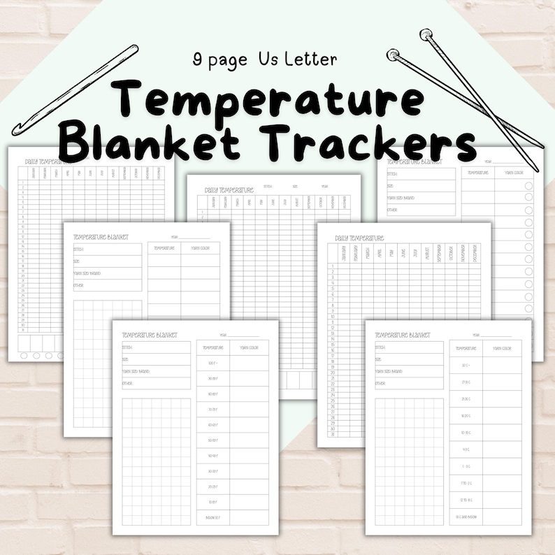 Temperature Blanket Tracker Printable, for Crochet and Knitting, 365 ...