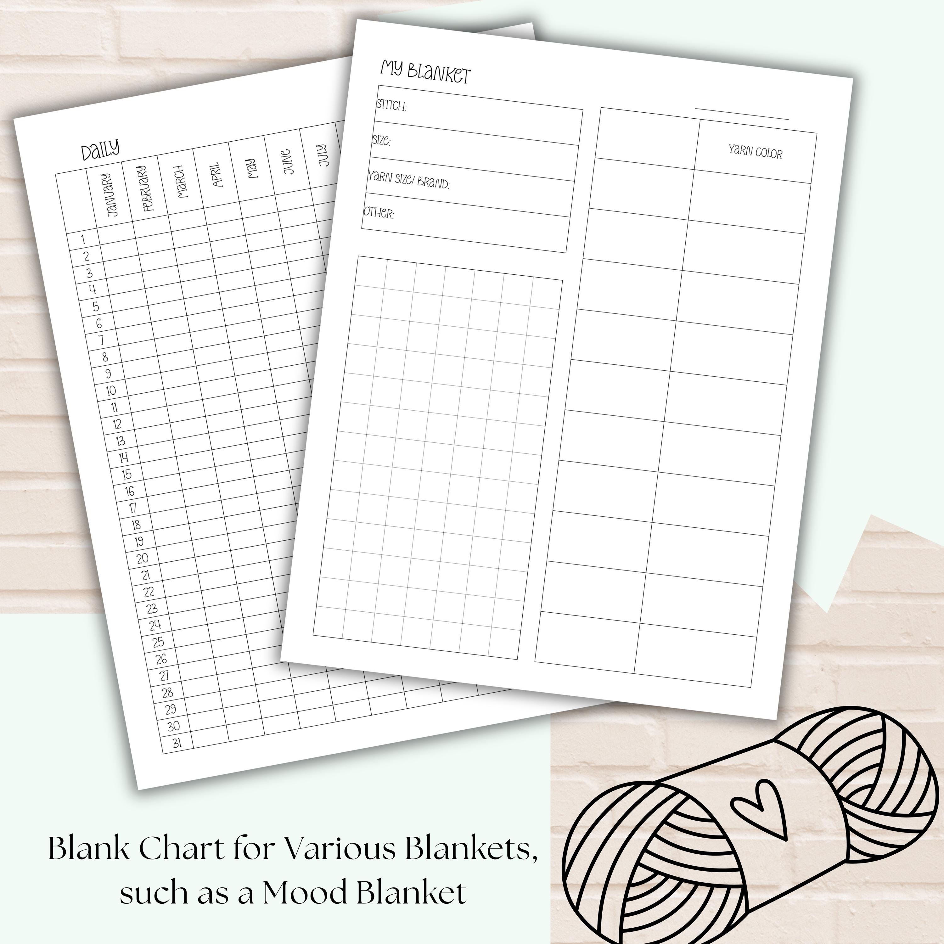 Temperature Blanket Tracker Printable, for Crochet and Knitting, 365 ...