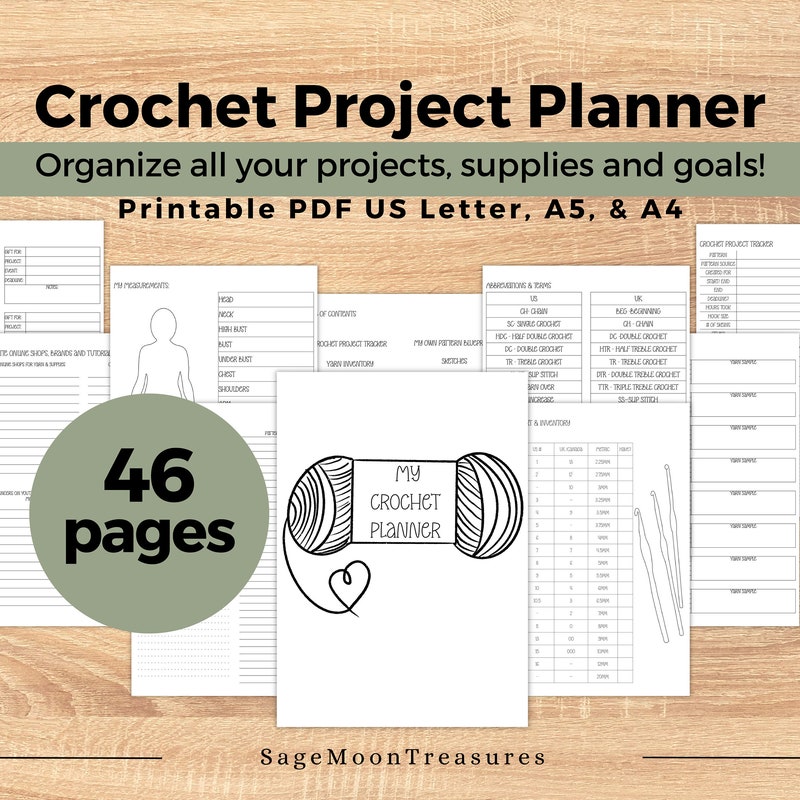 Printable Crochet Project Planner - Etsy