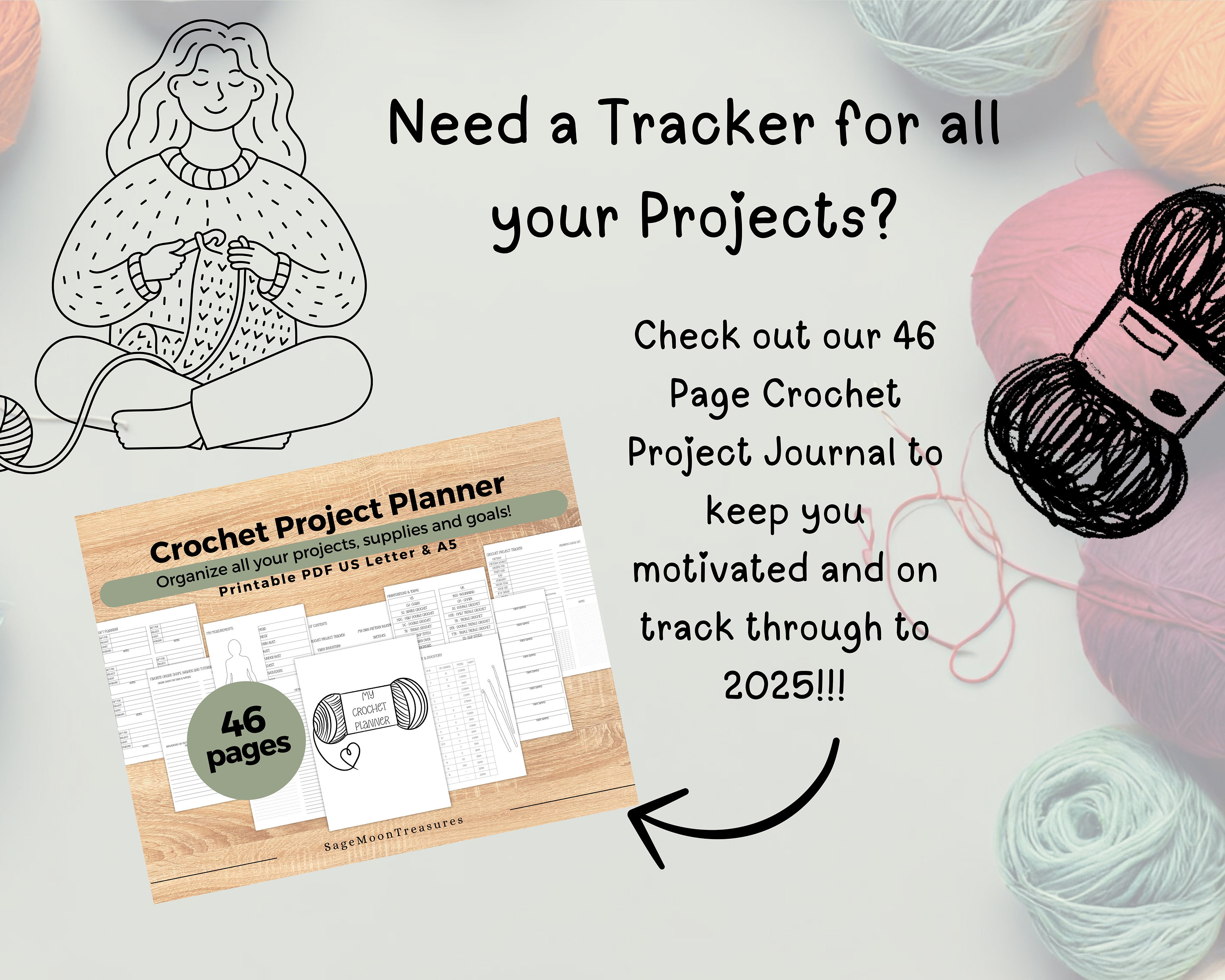Crochet Business Planner 14 Page PDF Printable Tracker for Small ...