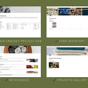 Notion Crochet Project Planner Template, Digital Notion Dashboard ...