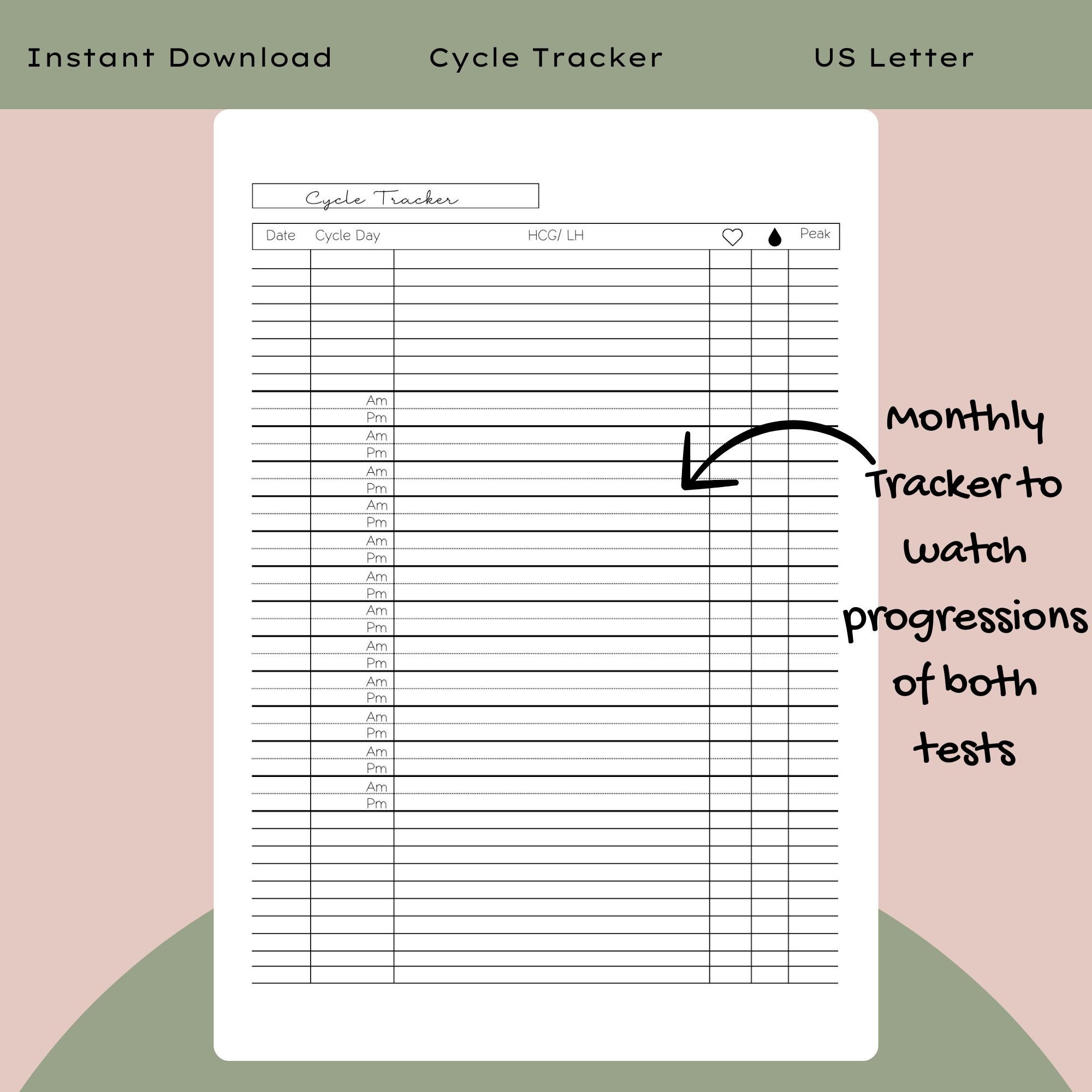 Ovulation Tracking Guide Bundle OPK Strip Tracker Cycle Tracker ...