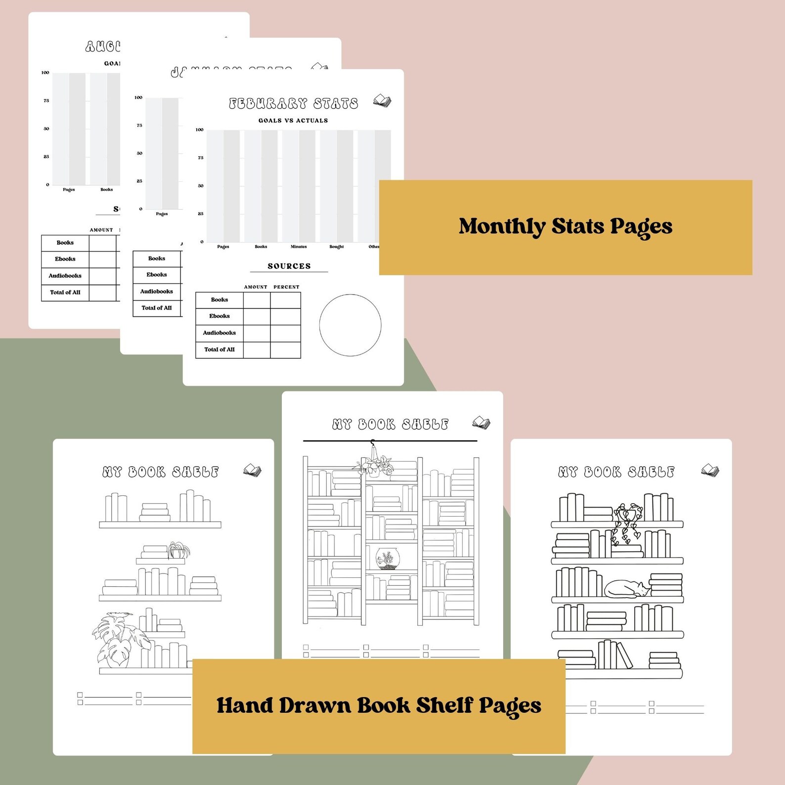 TBR Reading Log, Reading Tracker, Digital PDF, Book Reading Planner ...