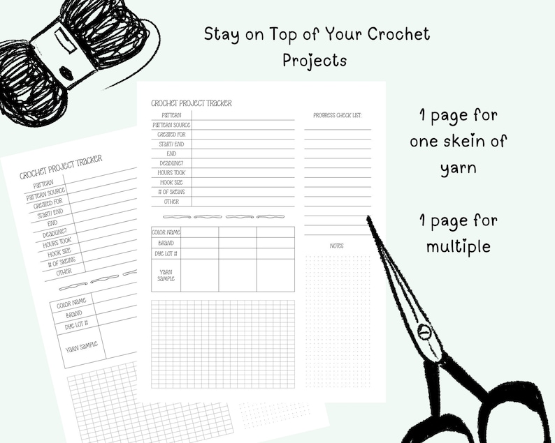 Printable Crochet Project Tracker to Organize and Log Your Crochet ...