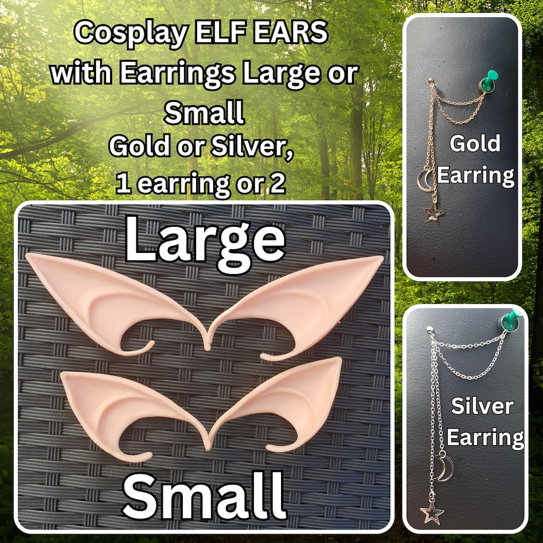 Elf Ears, Elven Ears, Fairy Elf Ears, Elf Ears With Earrings, S & L ...