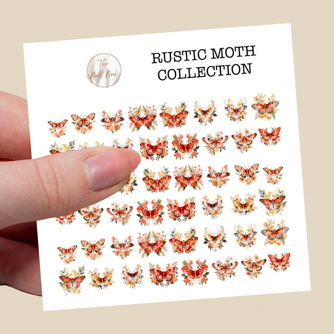 Rustic Moth Collection Water Slide Nail Decals - Etsy