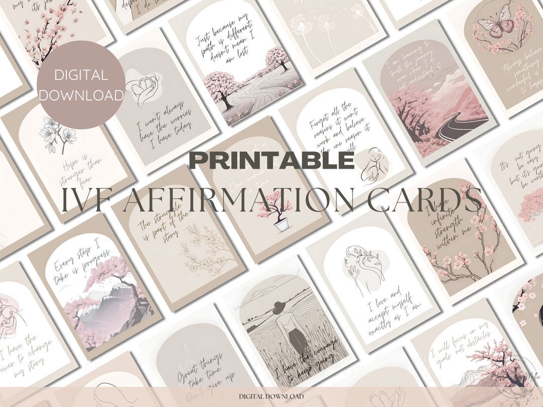 Set of 30 IVF Affirmation Cards | Encouraging Ivf Quotes | Emotional ...