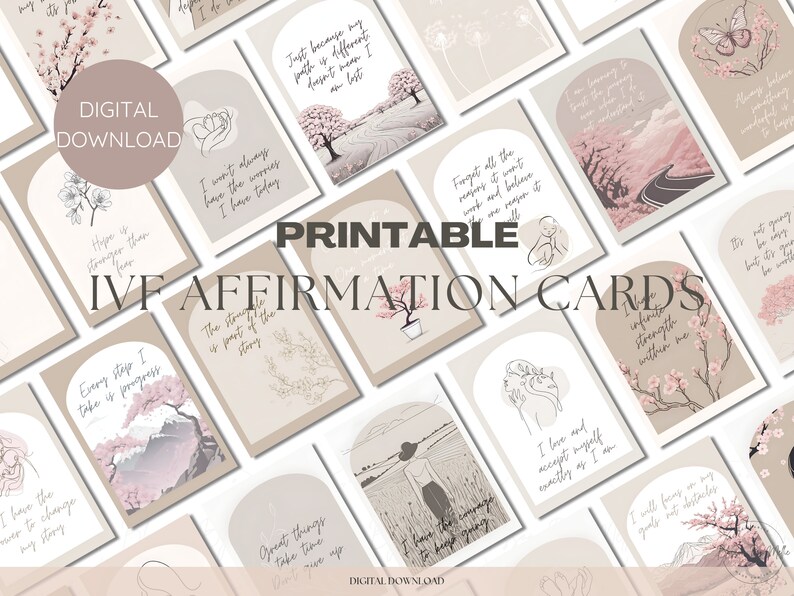 Set of 30 IVF Affirmation Cards | Encouraging Ivf Quotes | Emotional ...