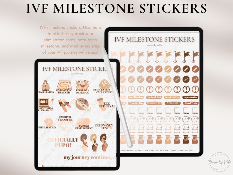 120 IVF Digital Stickers | Goodnotes | Ivf Planner Stickers | Ivf ...
