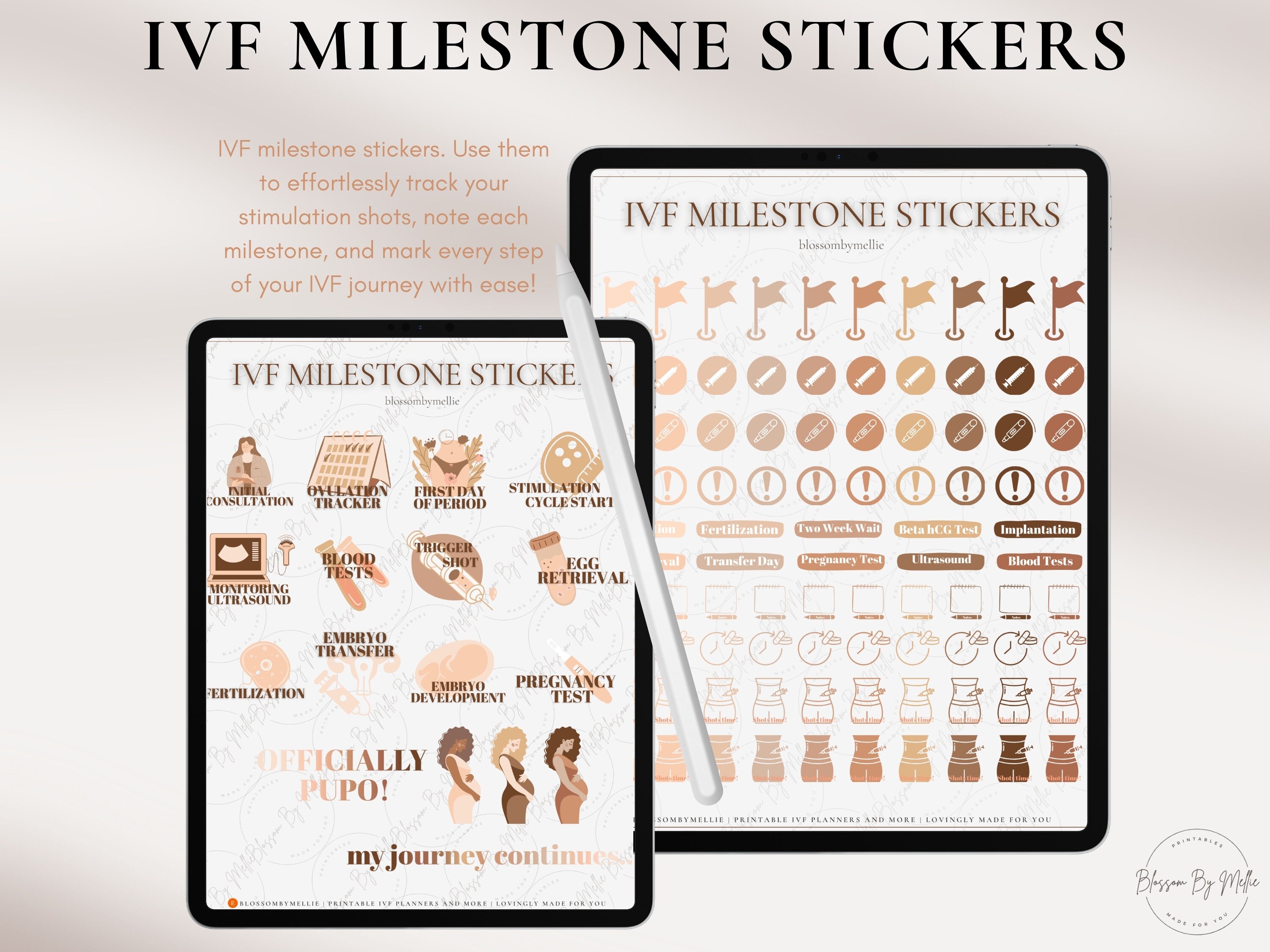 120 IVF Digital Stickers | Goodnotes | Ivf Planner Stickers | Ivf ...