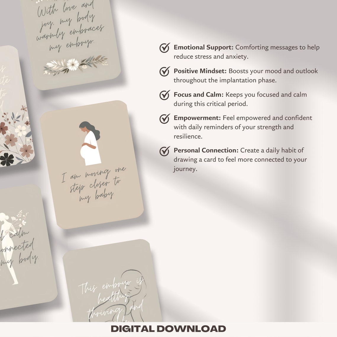 Set of 24 IVF Affirmation Cards | Embryo Implantation Affirmations ...