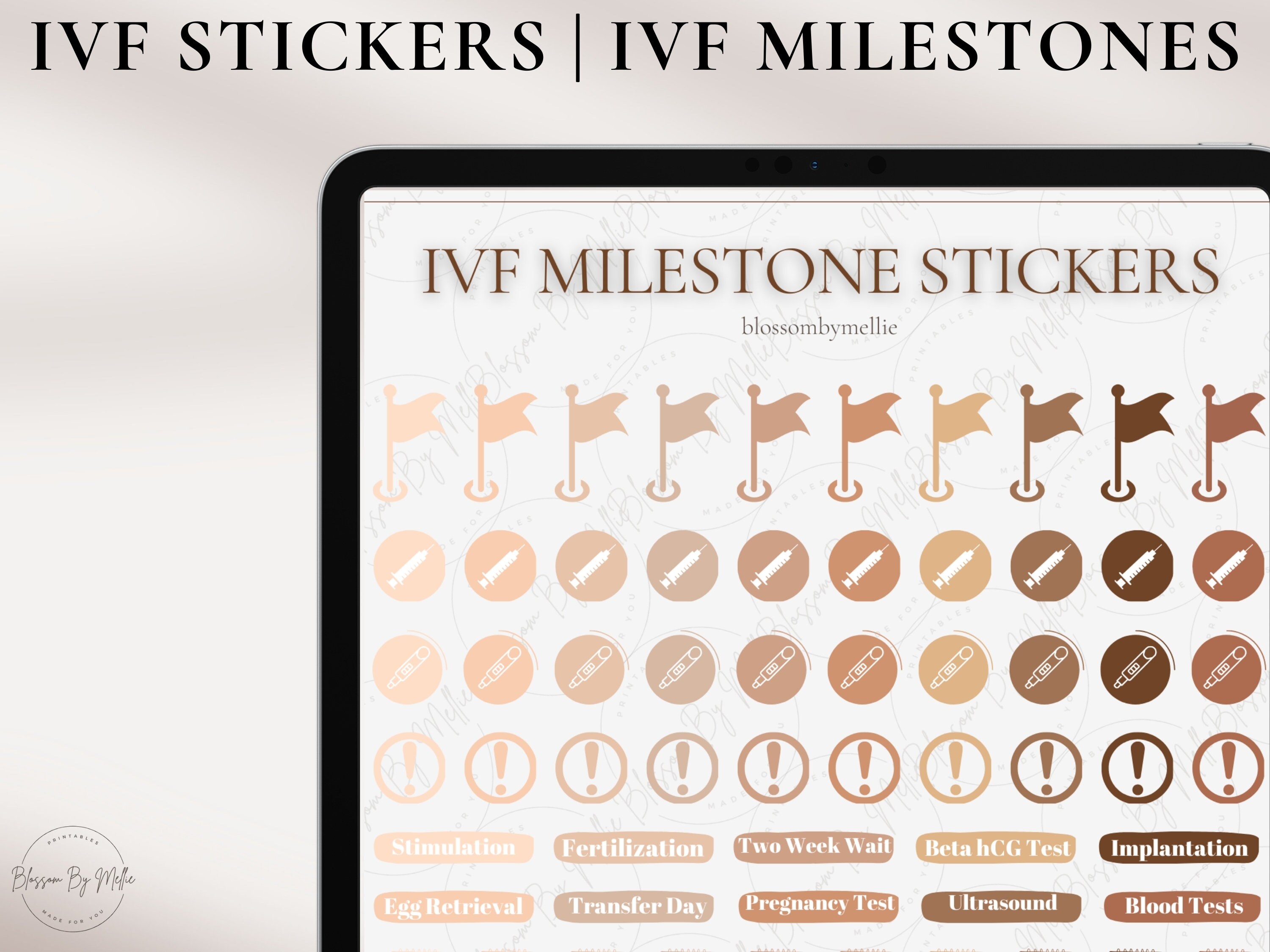 120 IVF Digital Stickers | Goodnotes | Ivf Planner Stickers | Ivf ...