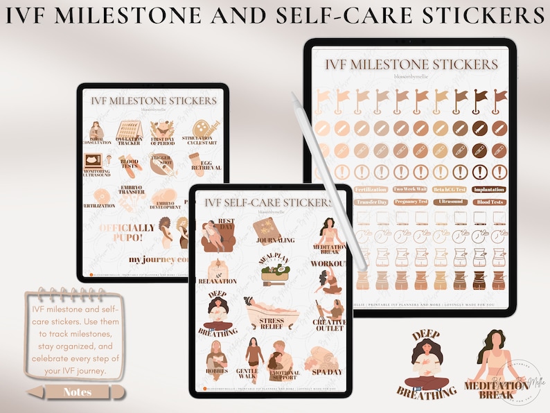 120 IVF Digital Stickers | Goodnotes | Ivf Planner Stickers | Ivf ...