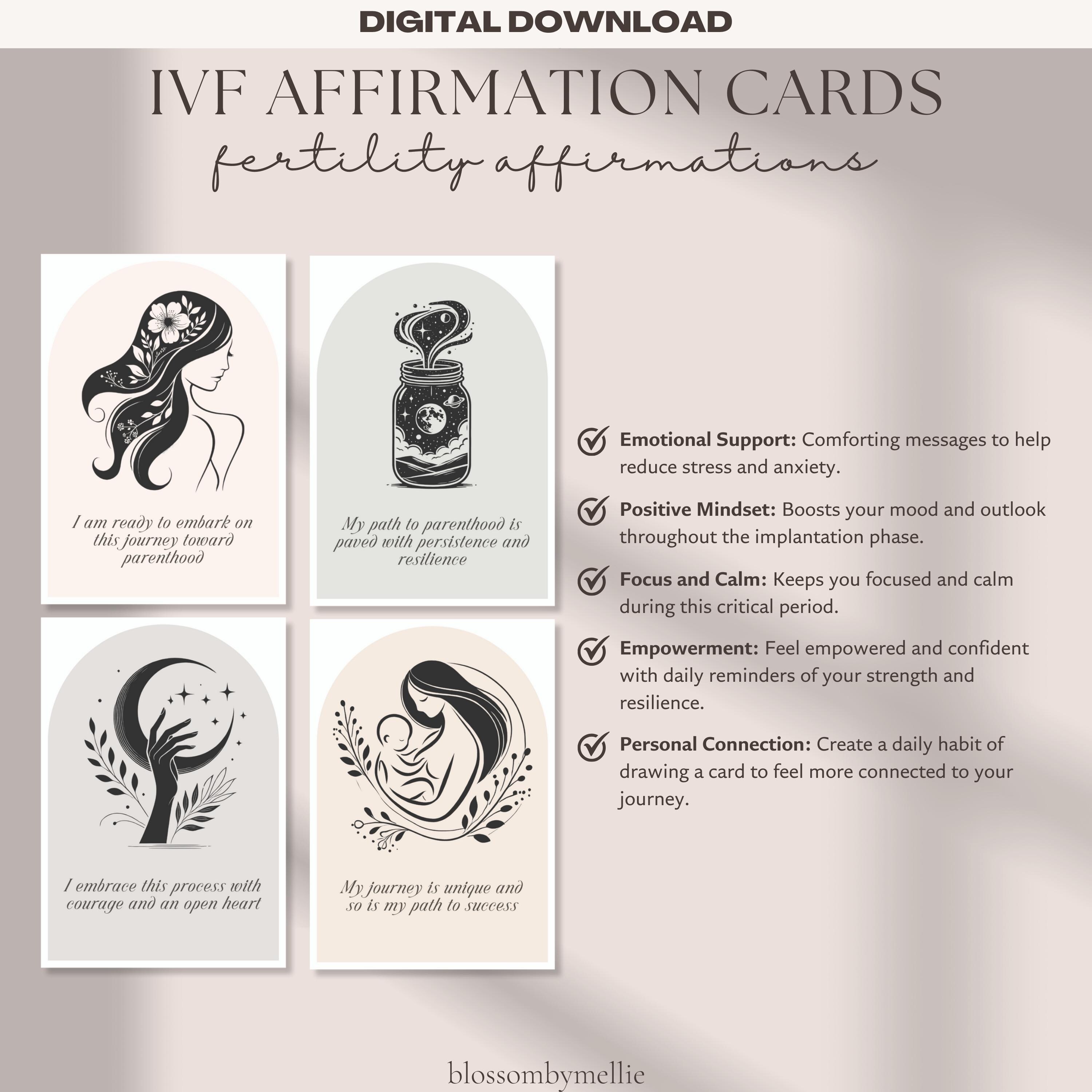 Set of 40 IVF Affirmation Cards | Ivf Affirmations Digital Download Ivf ...