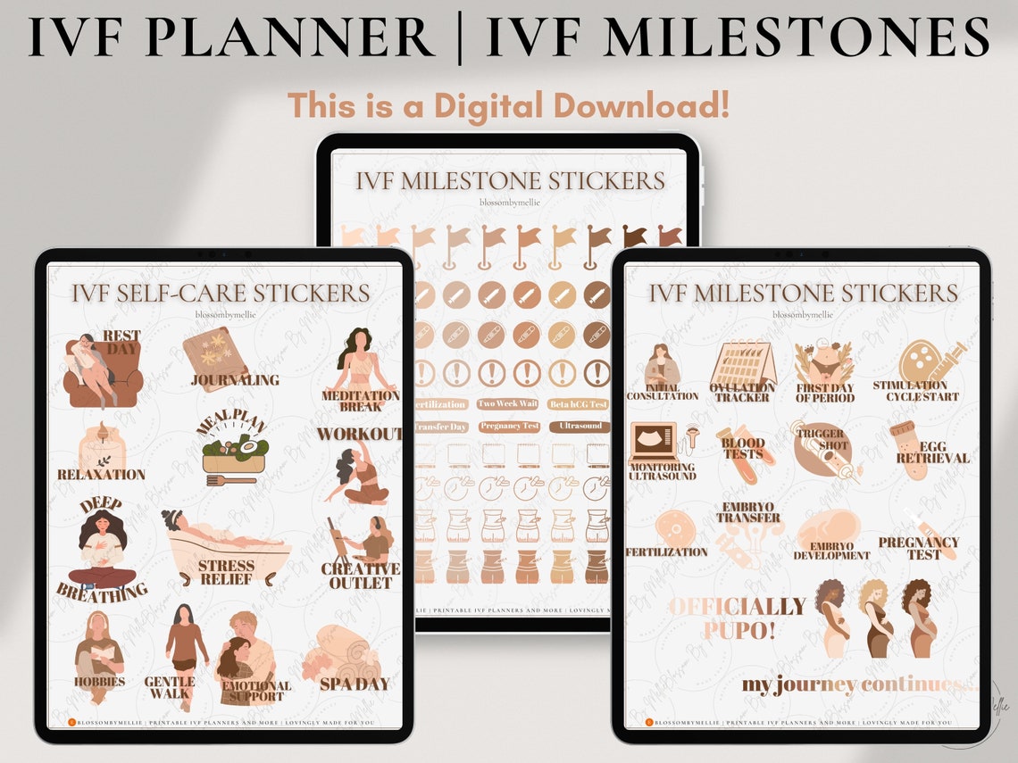 120 IVF Digital Stickers | Goodnotes | Ivf Planner Stickers | Ivf ...