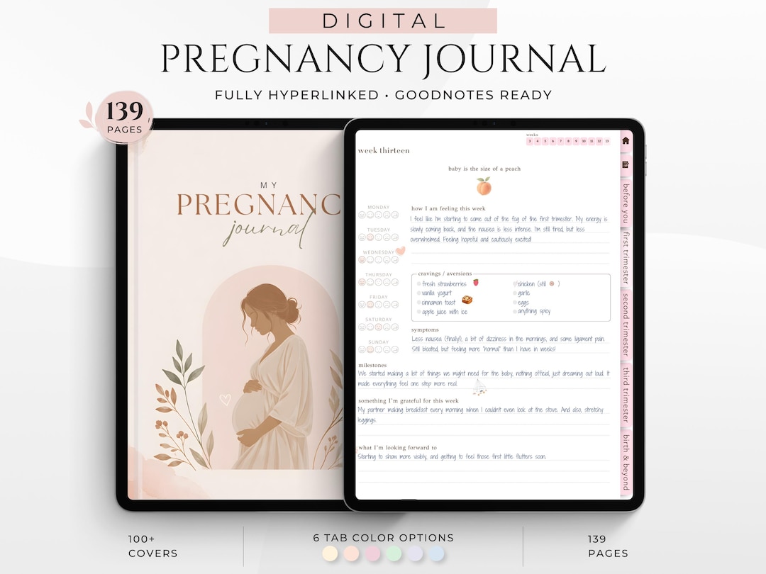 Pregnancy Journal | Pregnancy Diary, Baby Memory Book, First Time Mom ...