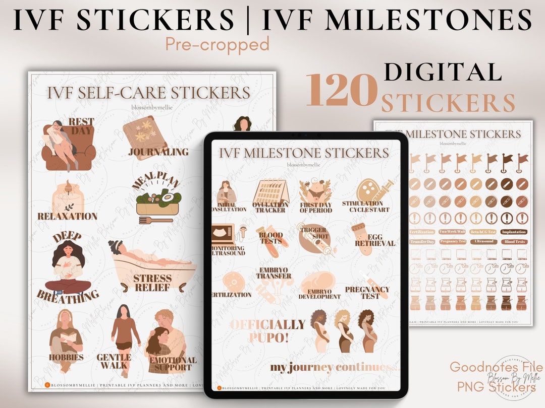 120 IVF Digital Stickers | Goodnotes | Ivf Planner Stickers | Ivf ...