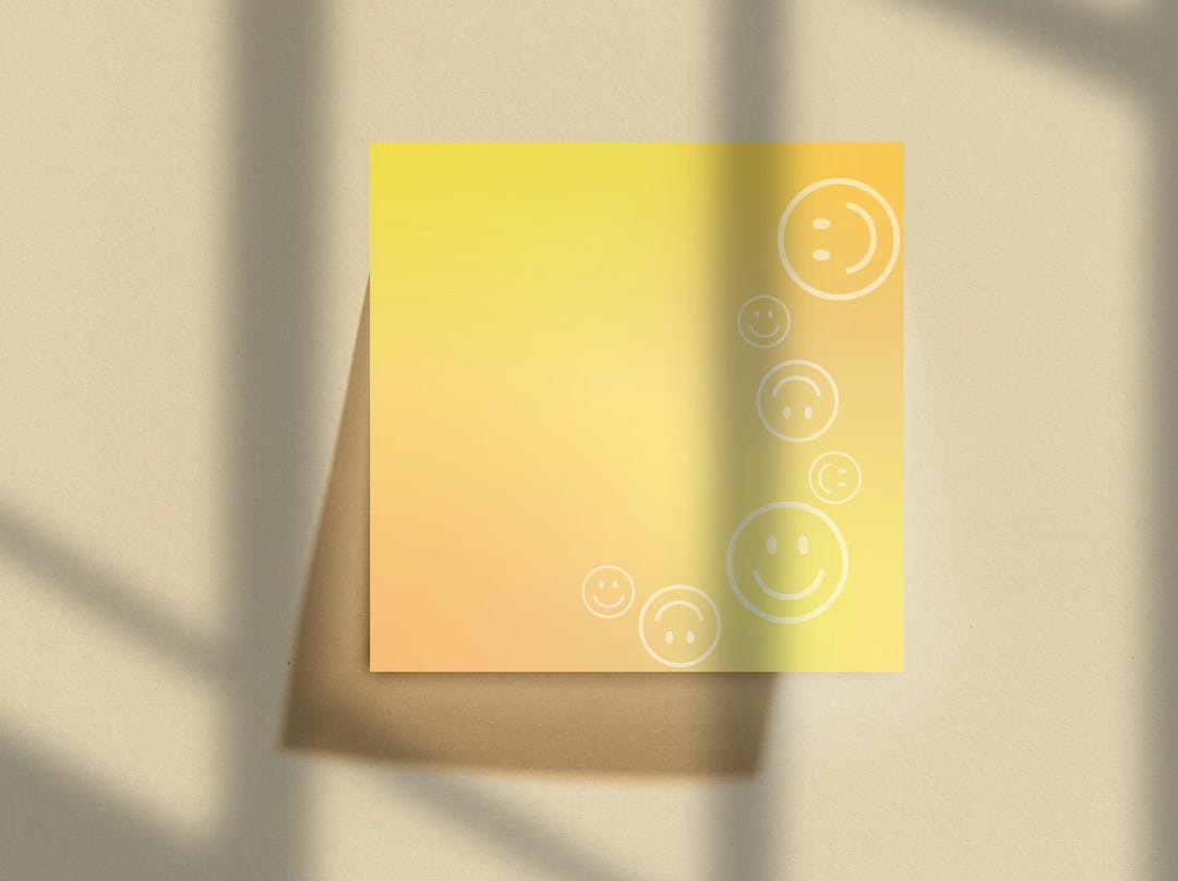 Post-it® Smiley Self-adhesive Notes, Holographic, Yellow, Orange, Smile ...