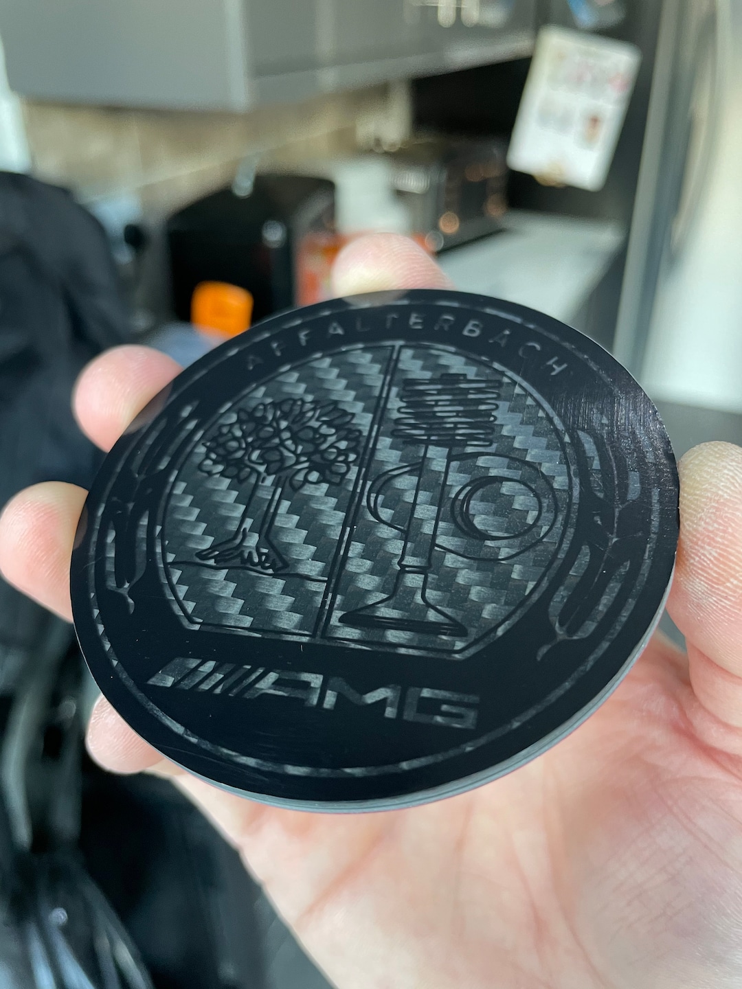 Mercedes/amg Carbon Fibre Engine Cover Badges Badge Emblem - Etsy New ...