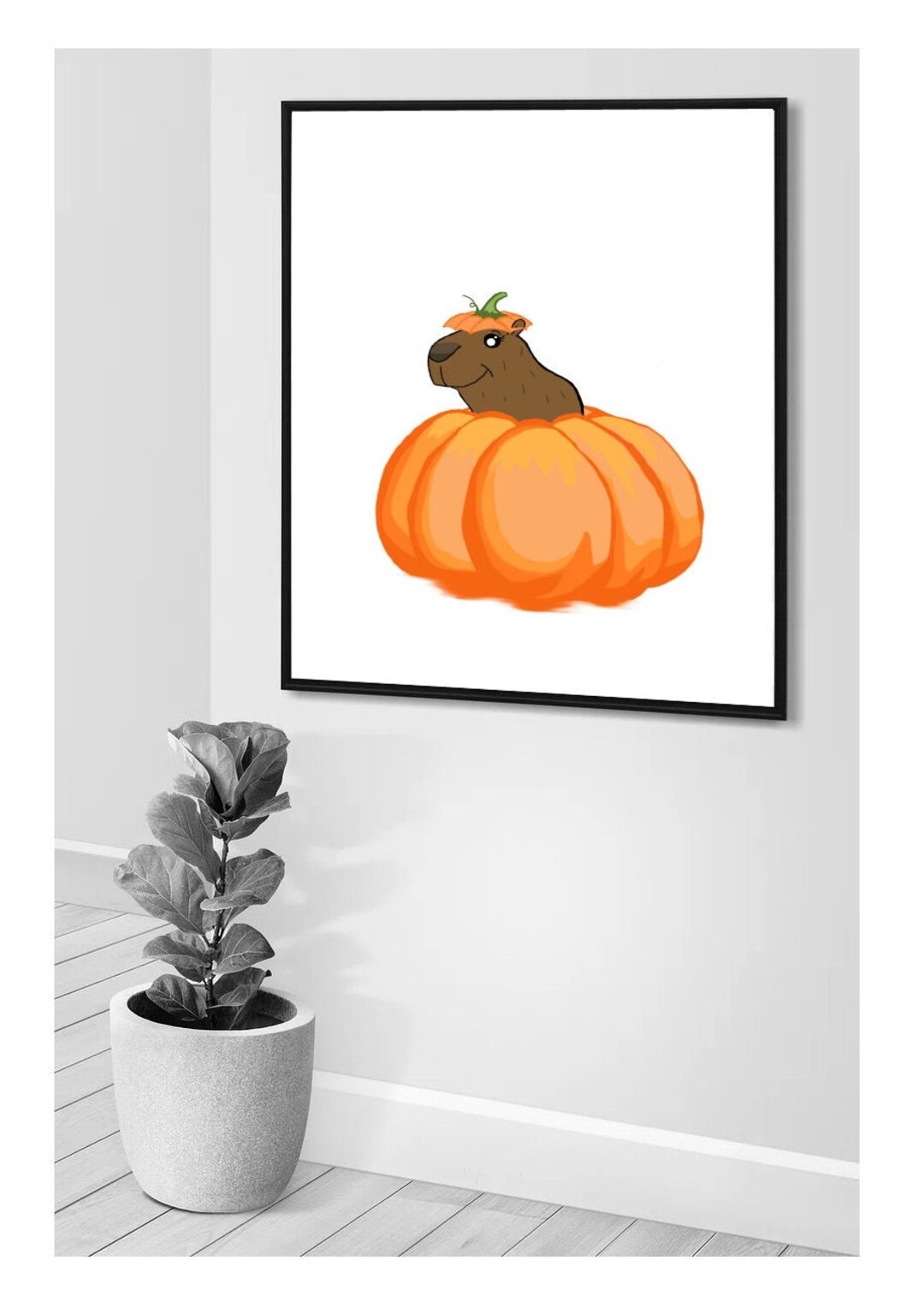 Capybara in Halloween Pumpkin Art Print A4/6X4 - Etsy