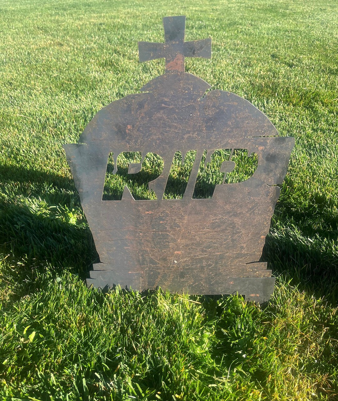 Set of 3, Tombstone Metal Halloween Gravestone Marker, Each is 14 X 24 ...