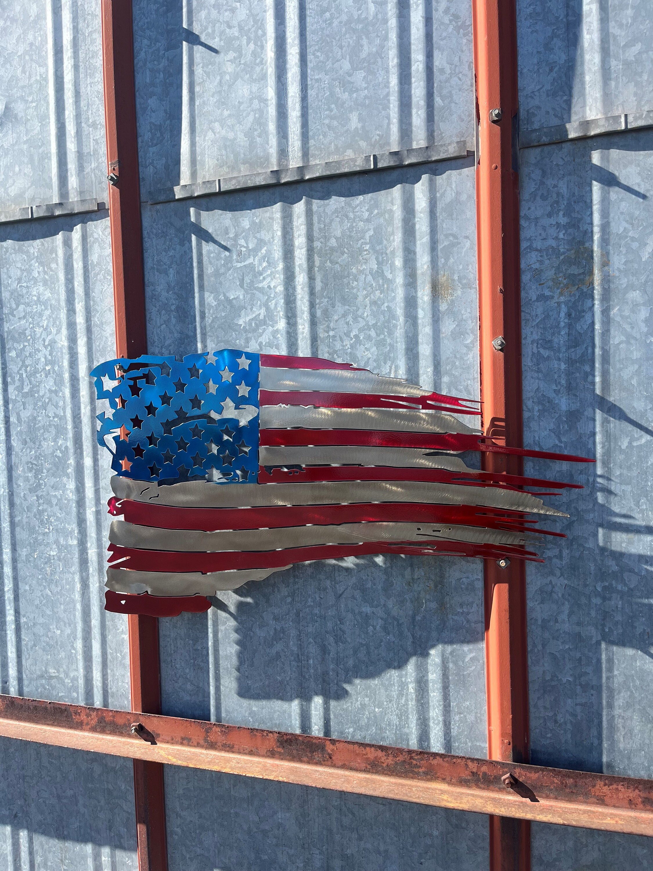 Distressed Tattered Flag Metal Sign Tattered USA Flag Metal Flag - Etsy