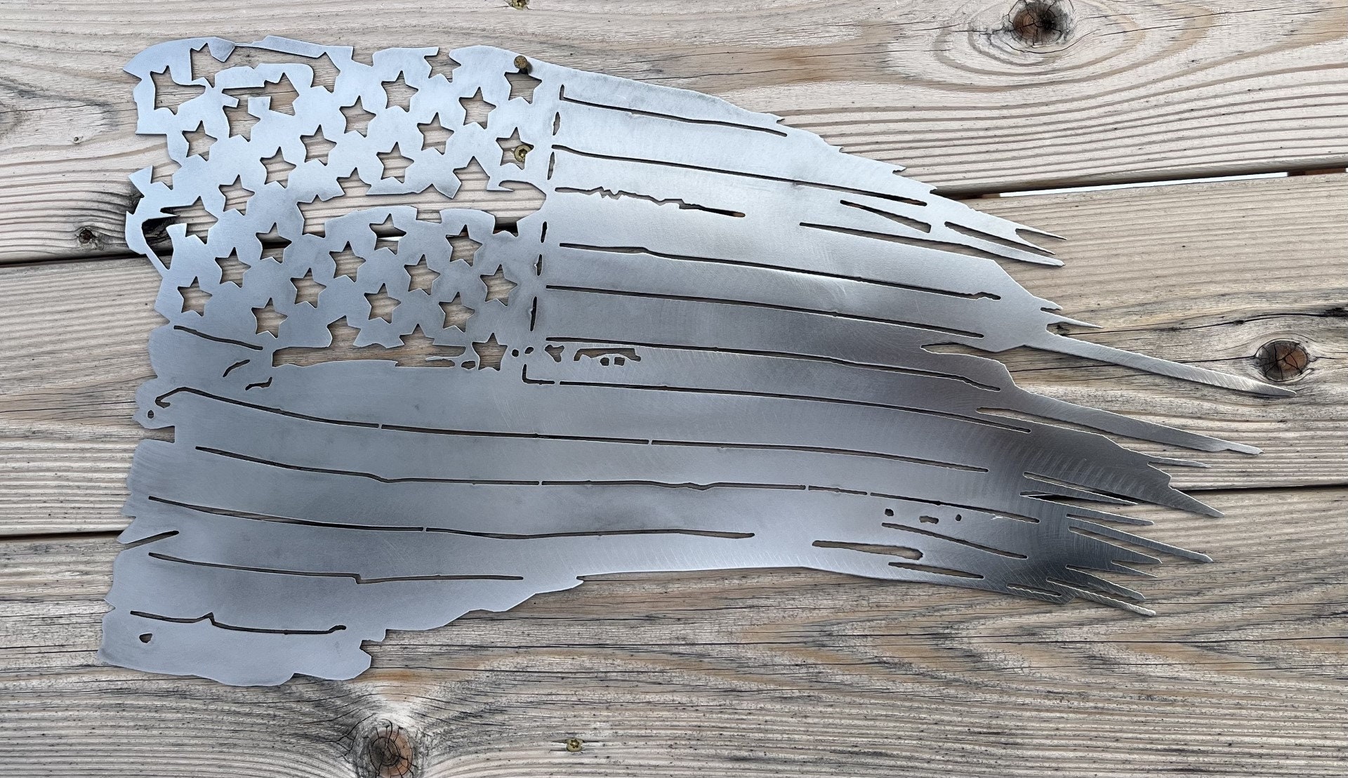 Distressed Tattered Flag Metal Sign Tattered USA Flag Metal Flag - Etsy