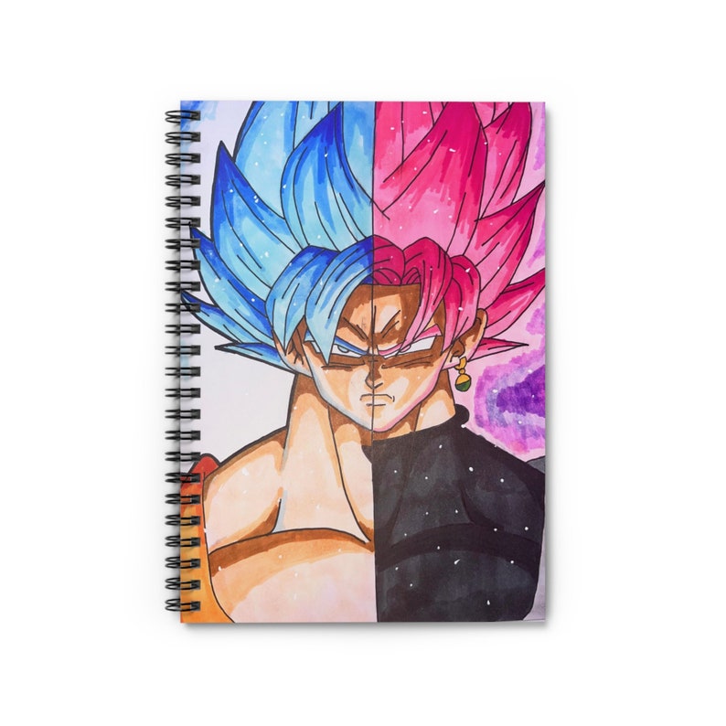 Goku Super Saiyan Blue/rose Spiral Notebook Ruled Line - Etsy