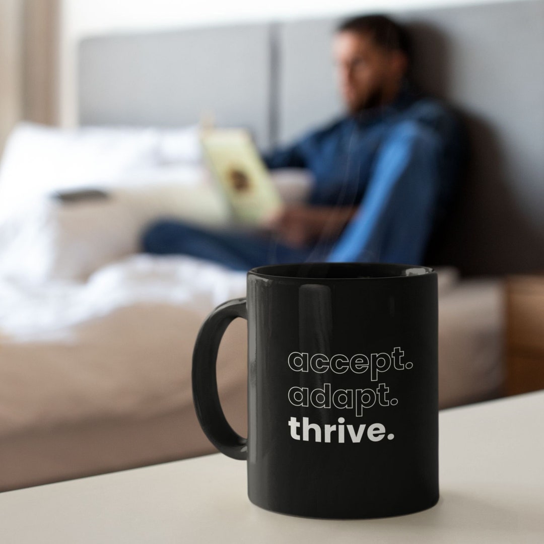 Stoic Coffee Mug Stoicism Accept Adapt Thrive Mug Ancient Rome Mug Word ...