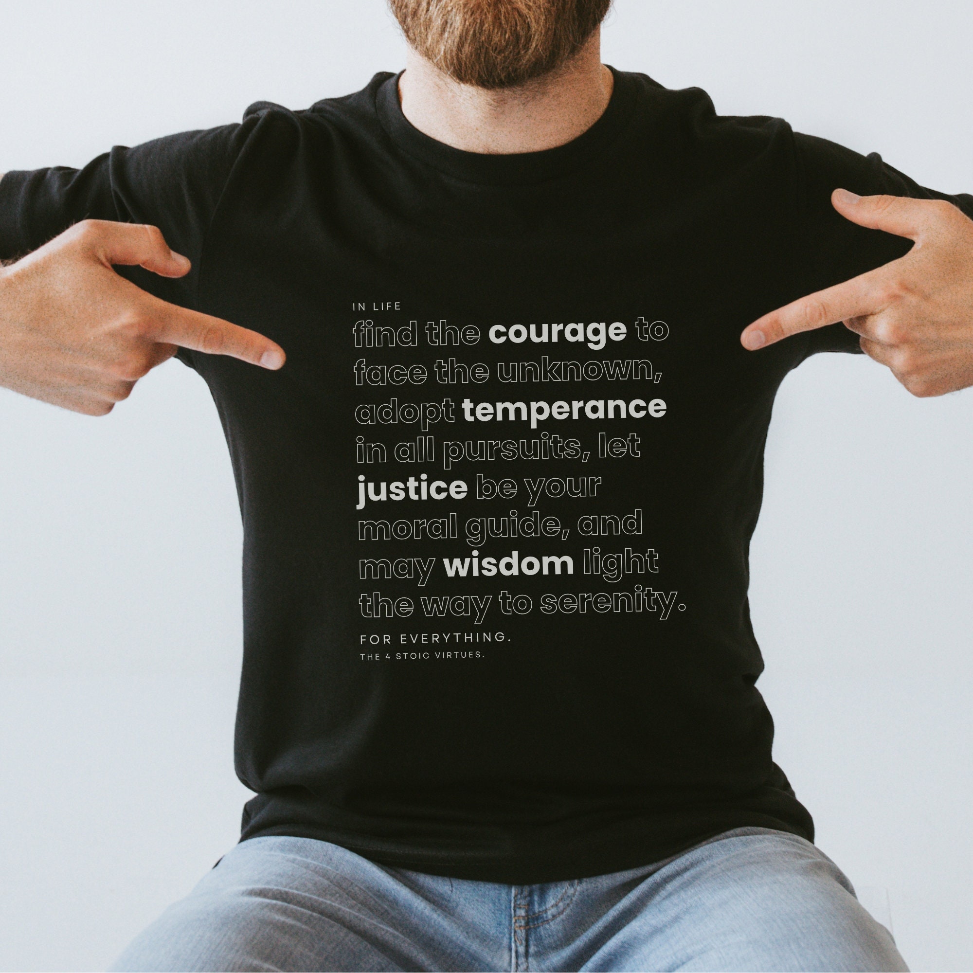 Four Stoic Virtues Shirt Inspiration Unisex T-shirt Philosophy Fan Gift ...