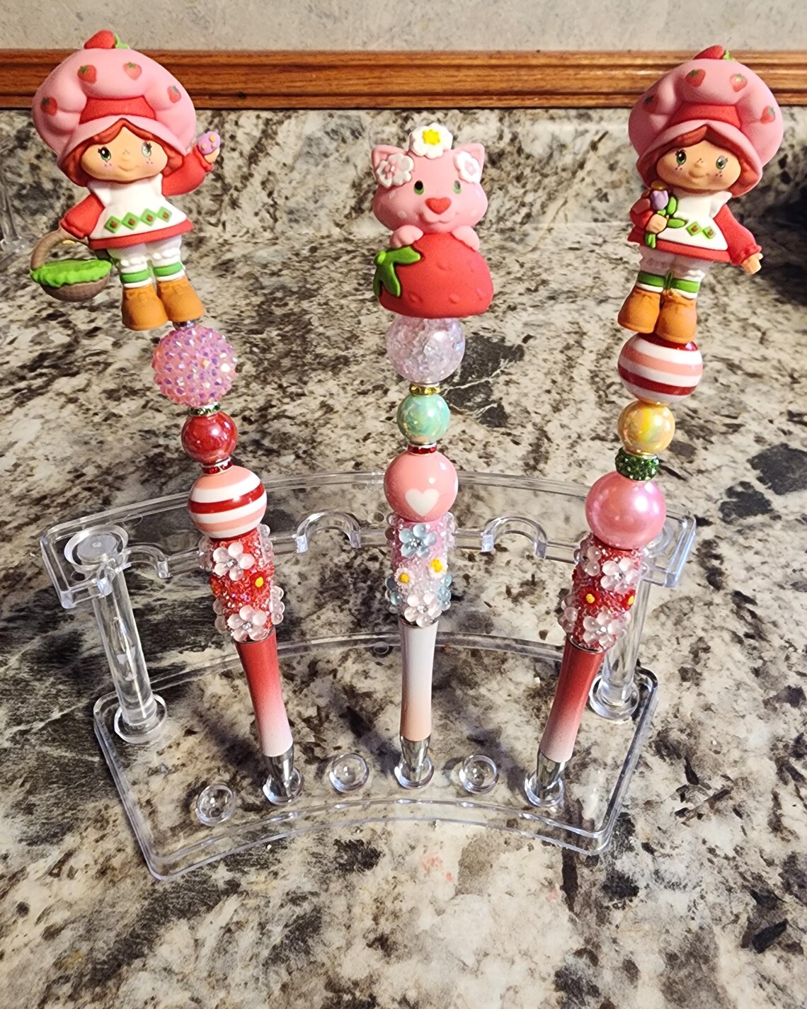 Cute Strawberry Shortcake Beaded Pens Refillable With Extra Ink - Etsy