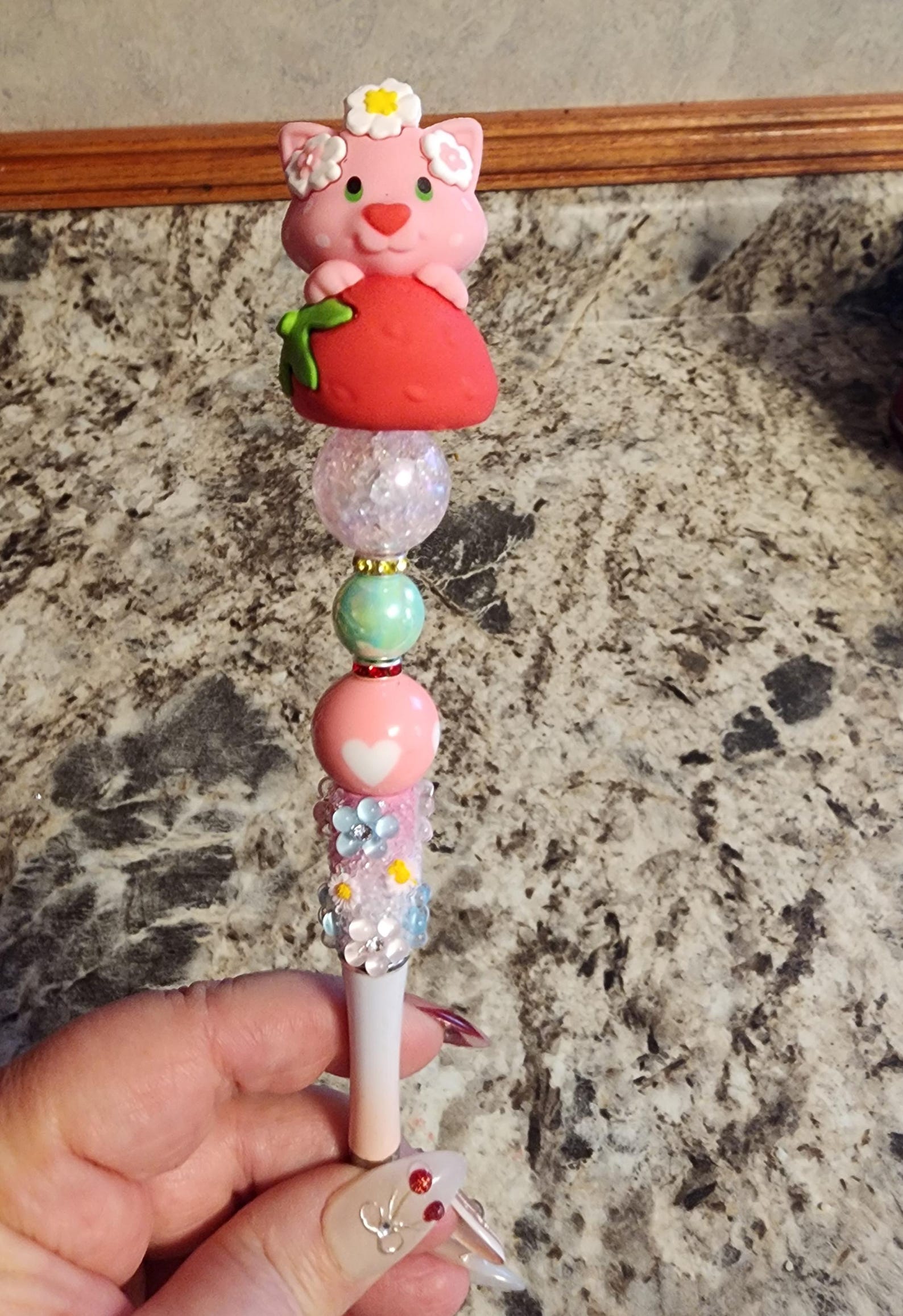 Cute Strawberry Shortcake Beaded Pens Refillable With Extra Ink - Etsy