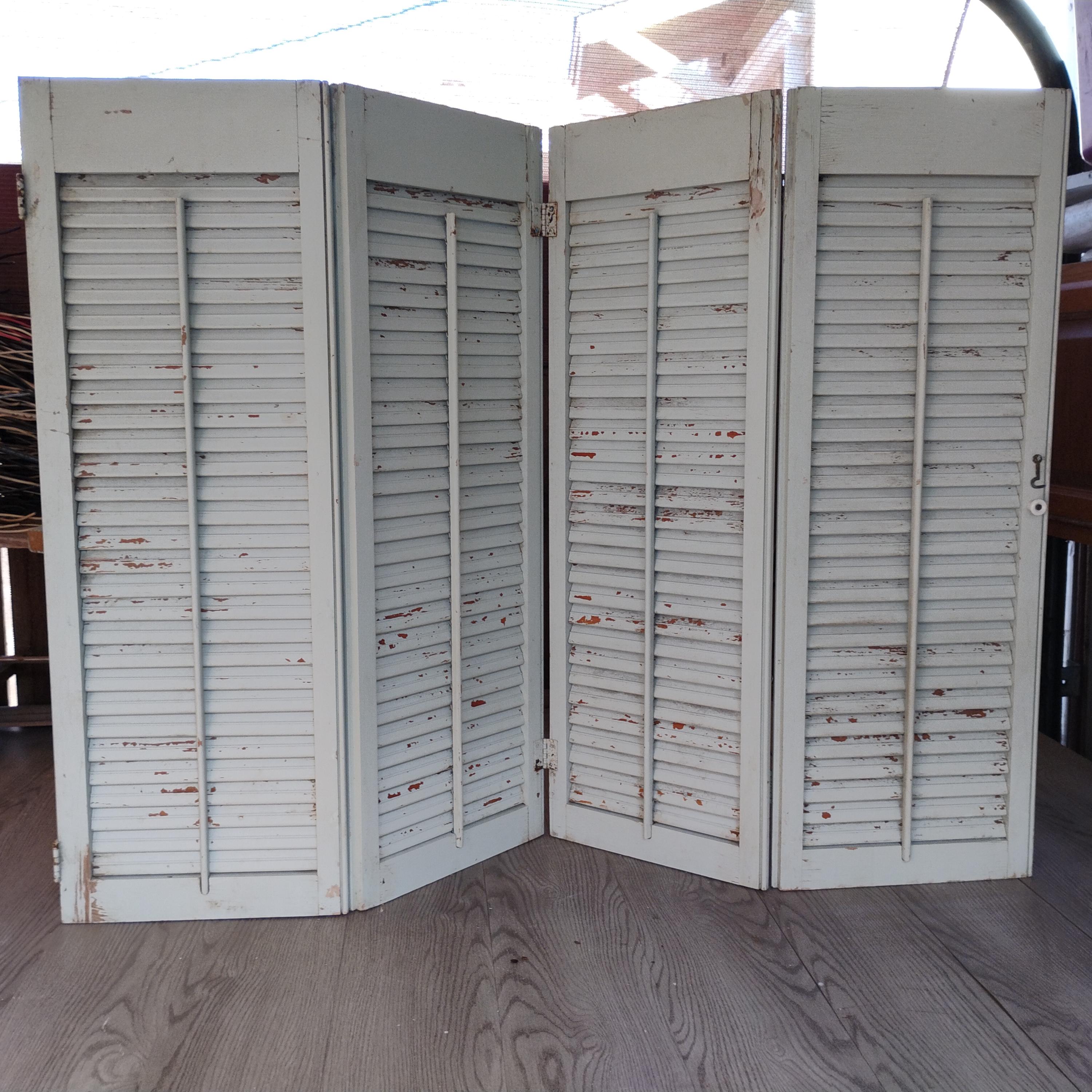 Vintage Louvered Exterior Shutter Set - Etsy