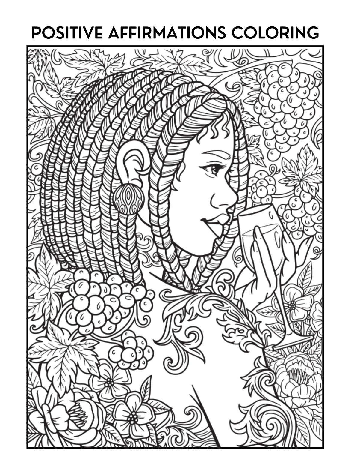 Female Positive Affirmation Coloring Book - Etsy