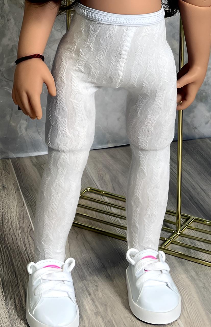 White Textured High Stretch Doll Tights: Fits 19" Gotz Dolls - Etsy