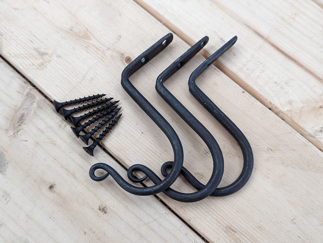 Undermount Hook set of 1 12, Blacksmith Hand Forged - Etsy