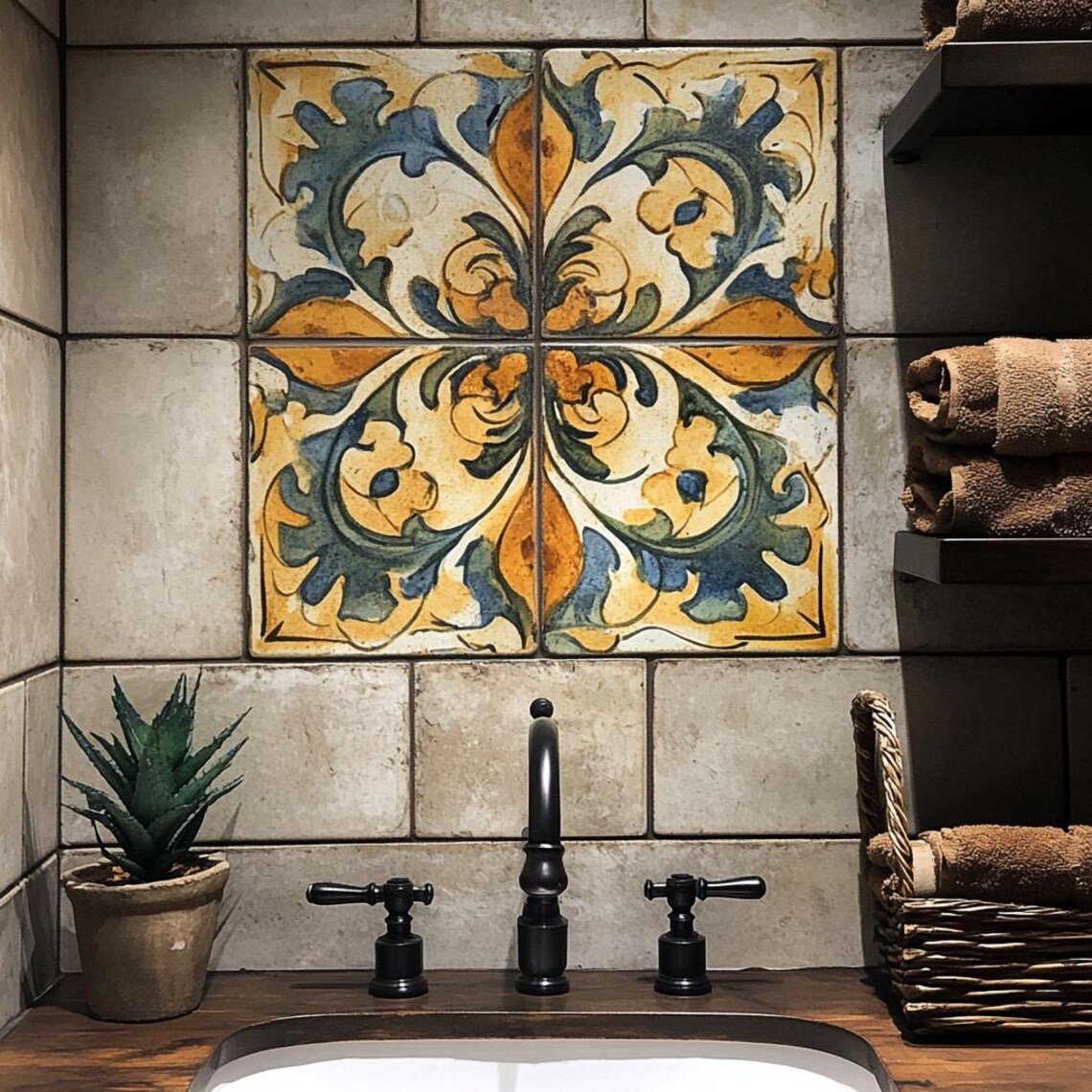 Backsplash Kitchen Bathroom Shower Tile Ceramic Tile Farmhouse Vintage ...