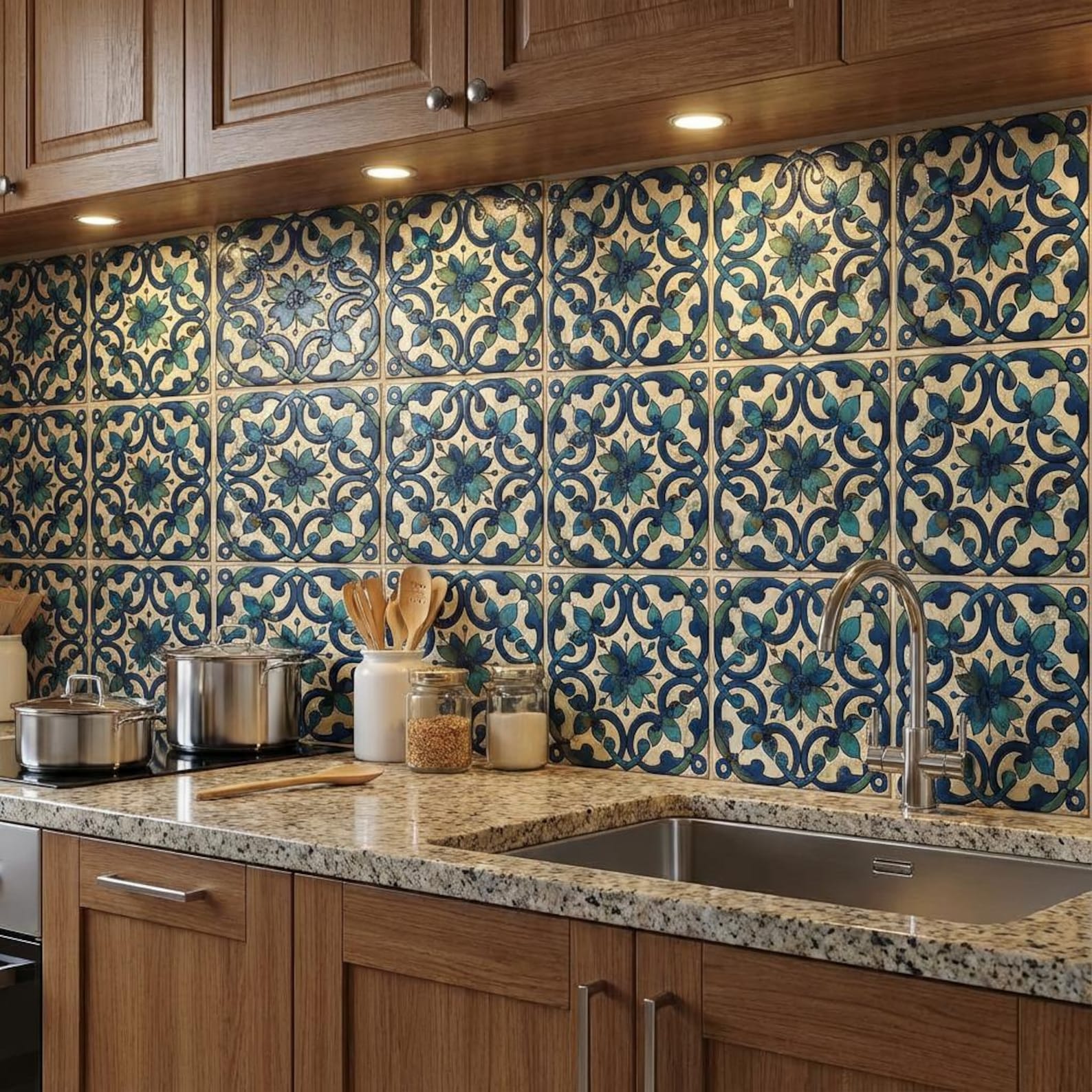 Vintage Farmhouse Zellige Mosaic Rustic Ceramic Mexican Style Kitchen ...